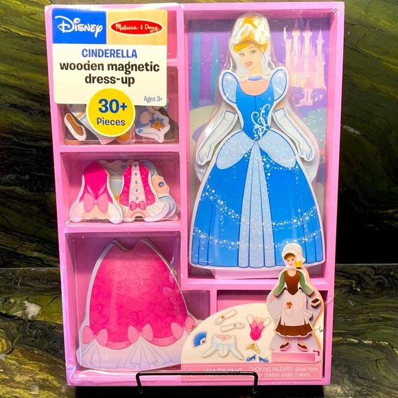 Disney | Toys | Disney Cinderella Wooden Magnetic Dressup Set New ...